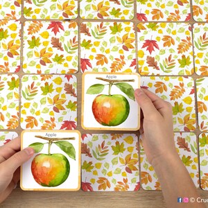 Fall Theme Memory Game: Printable Toddler Preschool Matching Activity ...