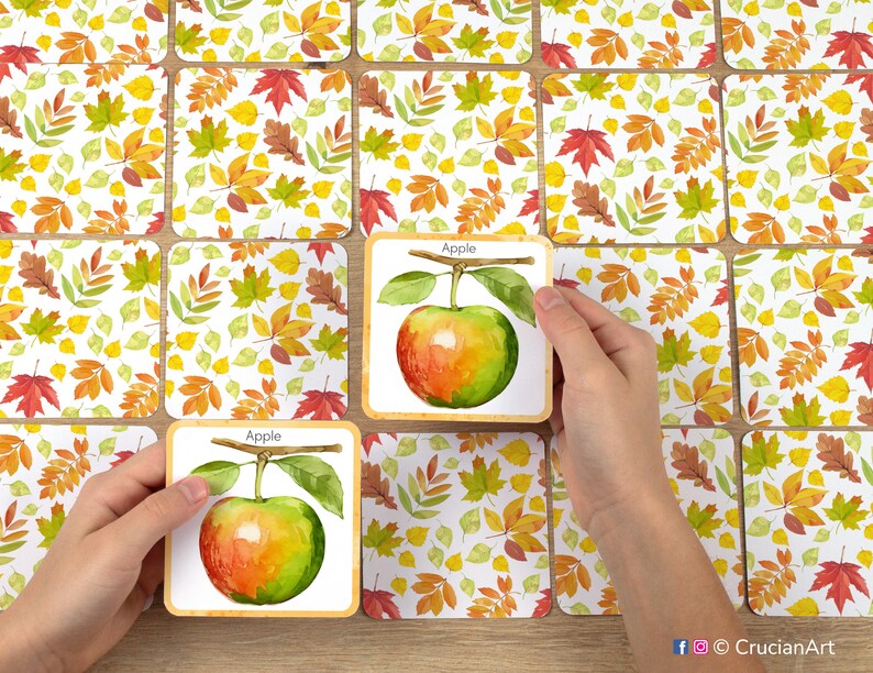 Fall Theme Memory Game: Printable Toddler Preschool Matching Activity ...