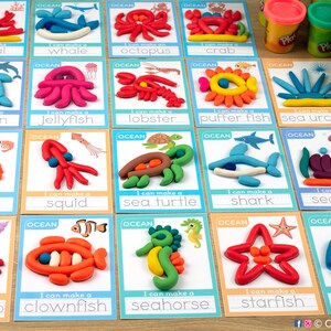 OCEAN ANIMALS Playdough Mats. Sea Life Printable Play Dough Activity ...