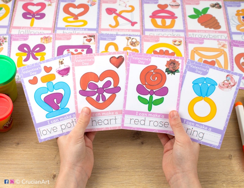 Valentine's Day Playdough Mats. Printable Play Dough Activity ...