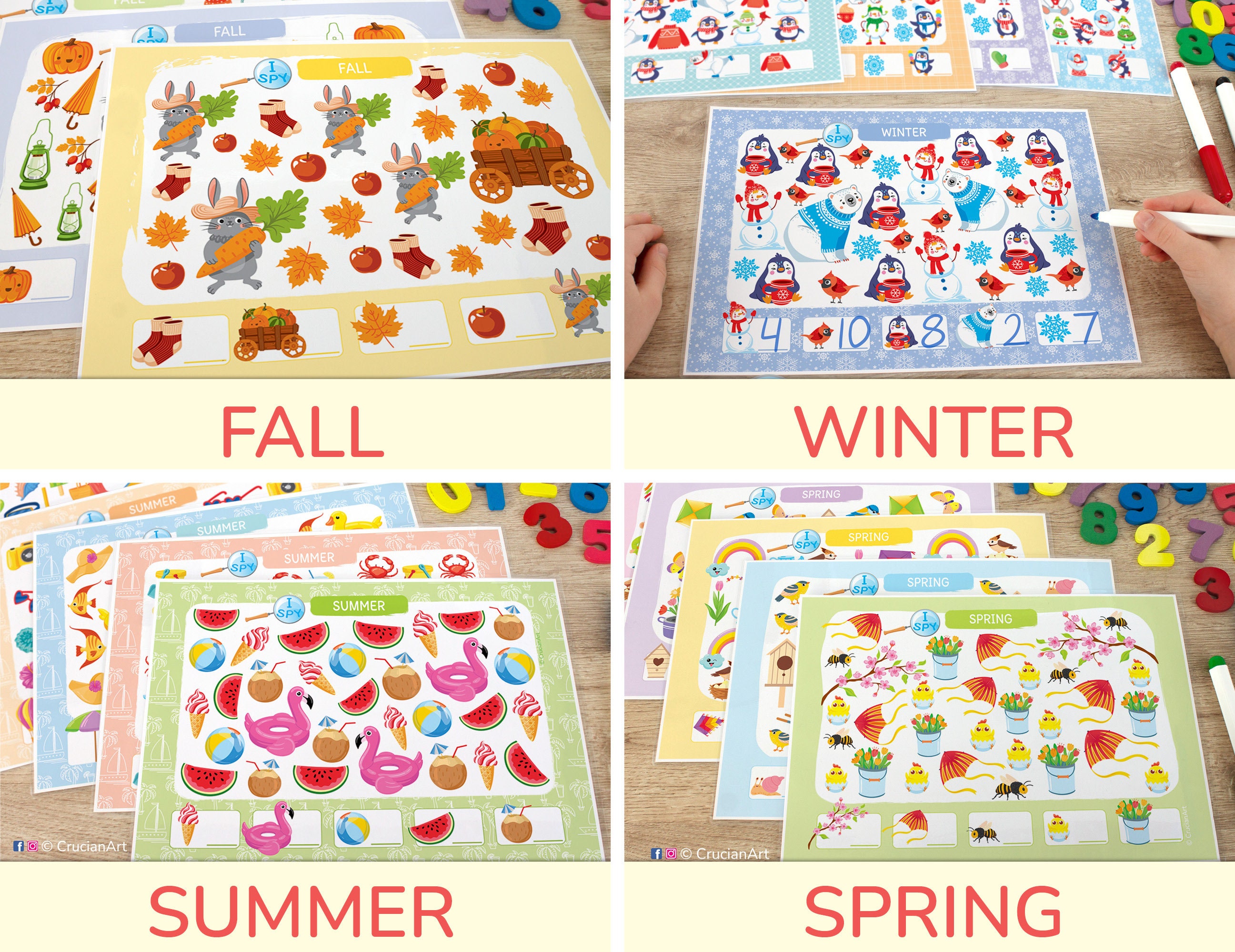 Bundle of I Spy Counting Worksheets: Printable Count-to-10 Activities ...