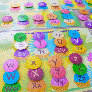 ICE CREAM Alphabet Matching Printable Activity for Toddler and | Etsy