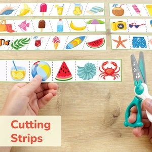 Summer Cutting Practice: Printable Scissor Skills Activities for Fine ...
