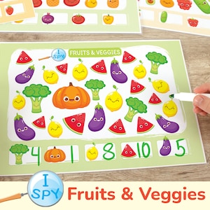 Fruits & Veggies I Spy Activity. Fruit and Vegetables Printable ...