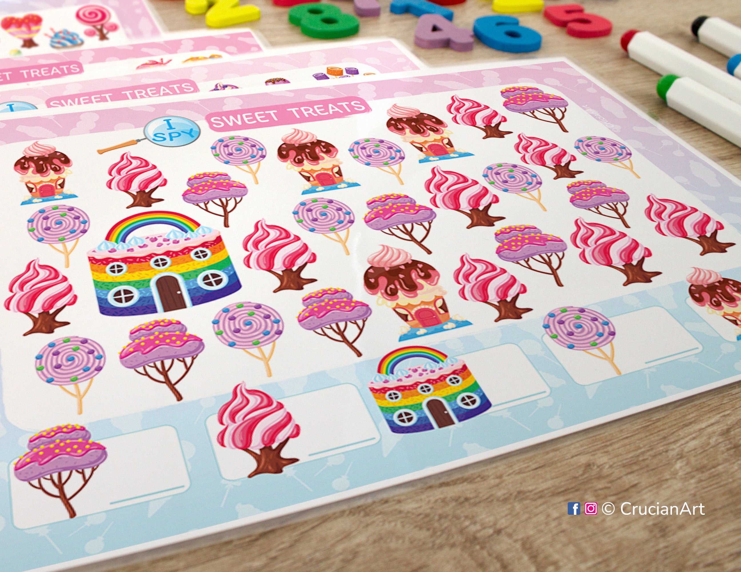 Sweet Treats I Spy Counting Activity. Preschool Learning Worksheets ...