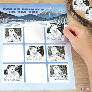 Arctic Animals Tic-tac-toe Game: Preschool, Kindergarten Printable ...