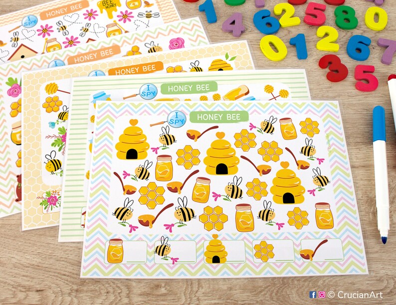 Honey Bee I Spy Counting Activity. Preschool Learning - Etsy