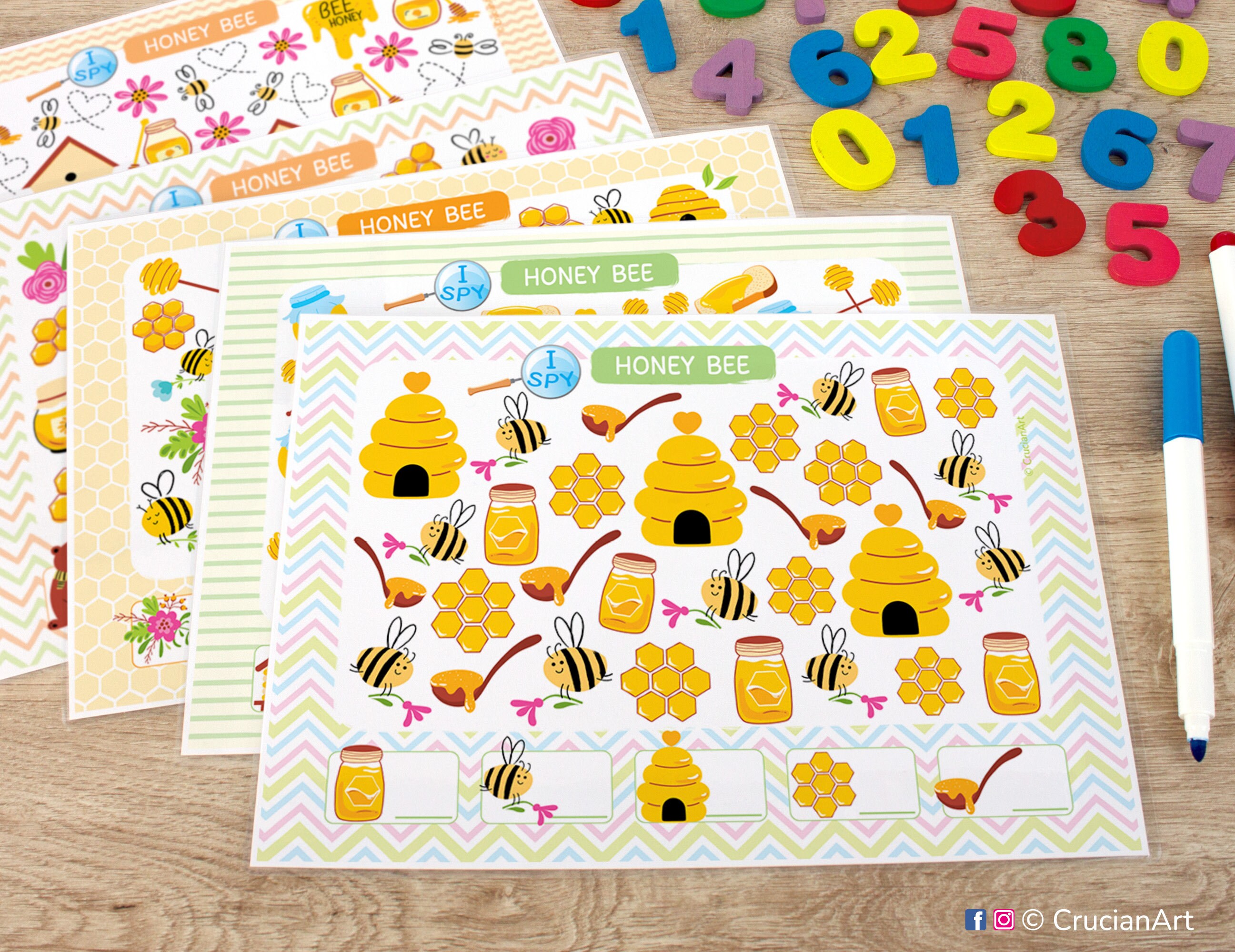 Honey Bee I Spy Counting Activity. Preschool Learning - Etsy