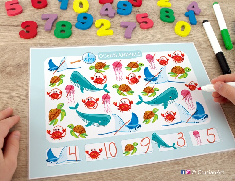 Ocean Animals I Spy Counting Activity. Under the Sea - Etsy