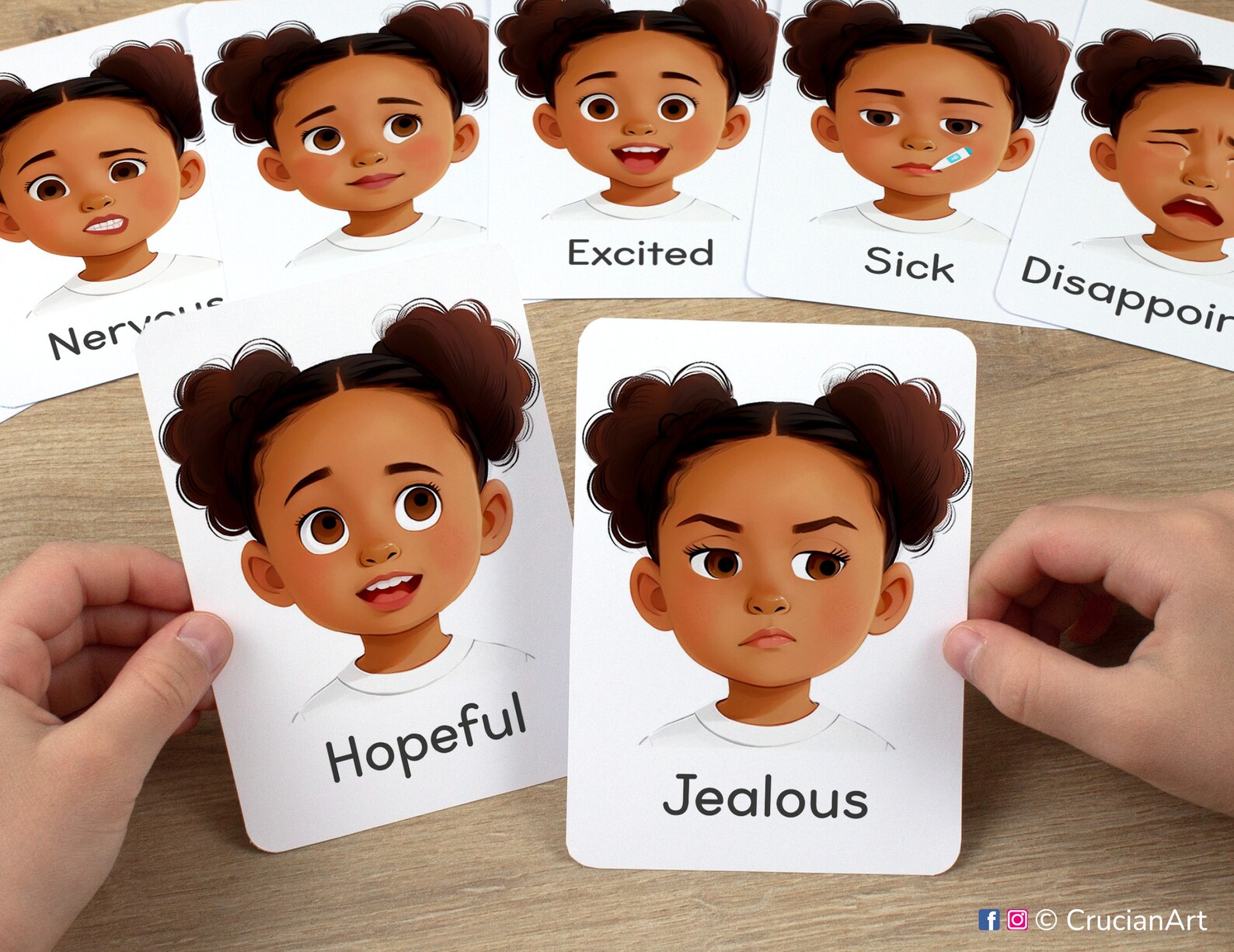 Emotion Flash Cards. Printable Girly Flashcards: Explore Feelings ...