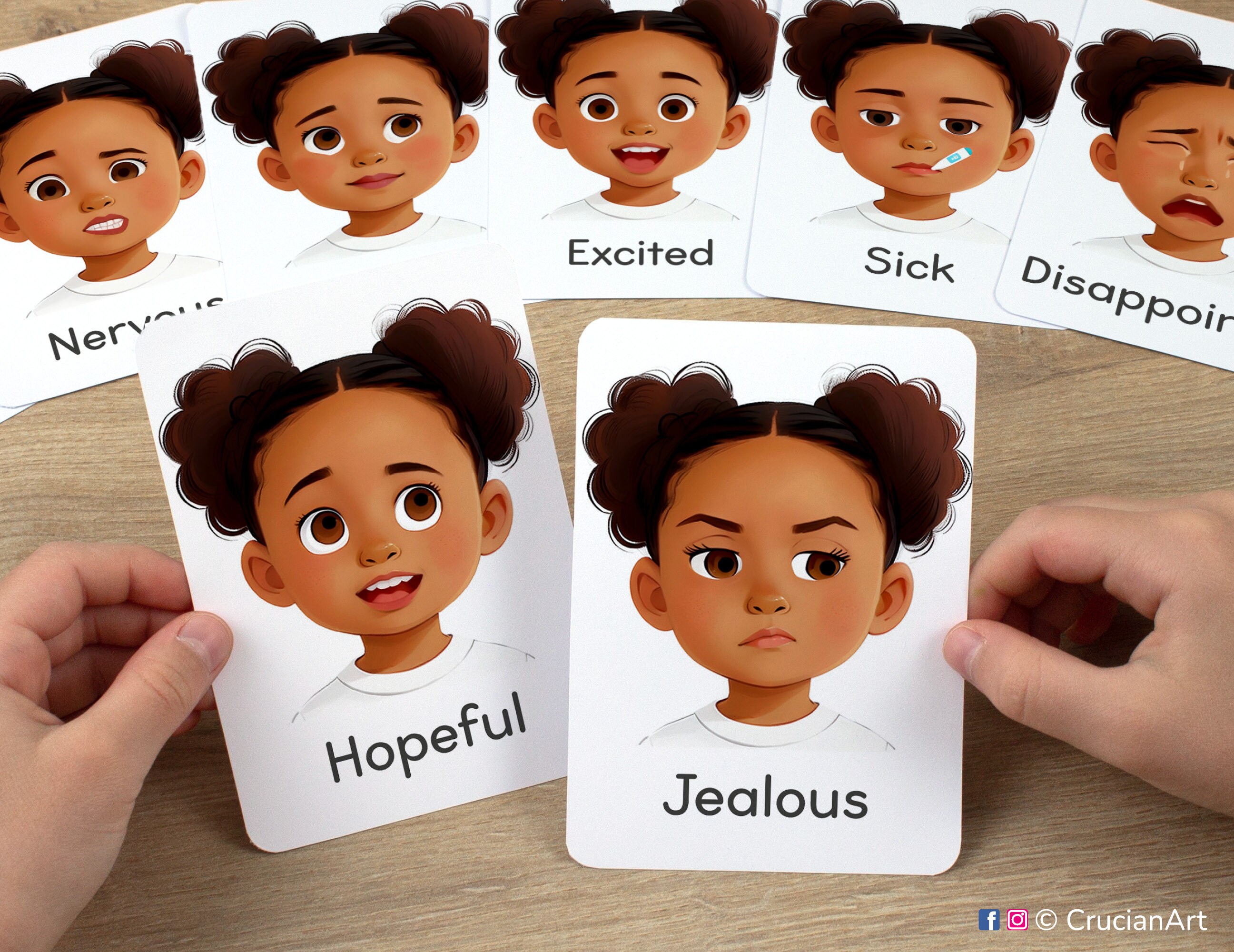Emotion Flash Cards. Printable Girly Flashcards: Explore Feelings ...