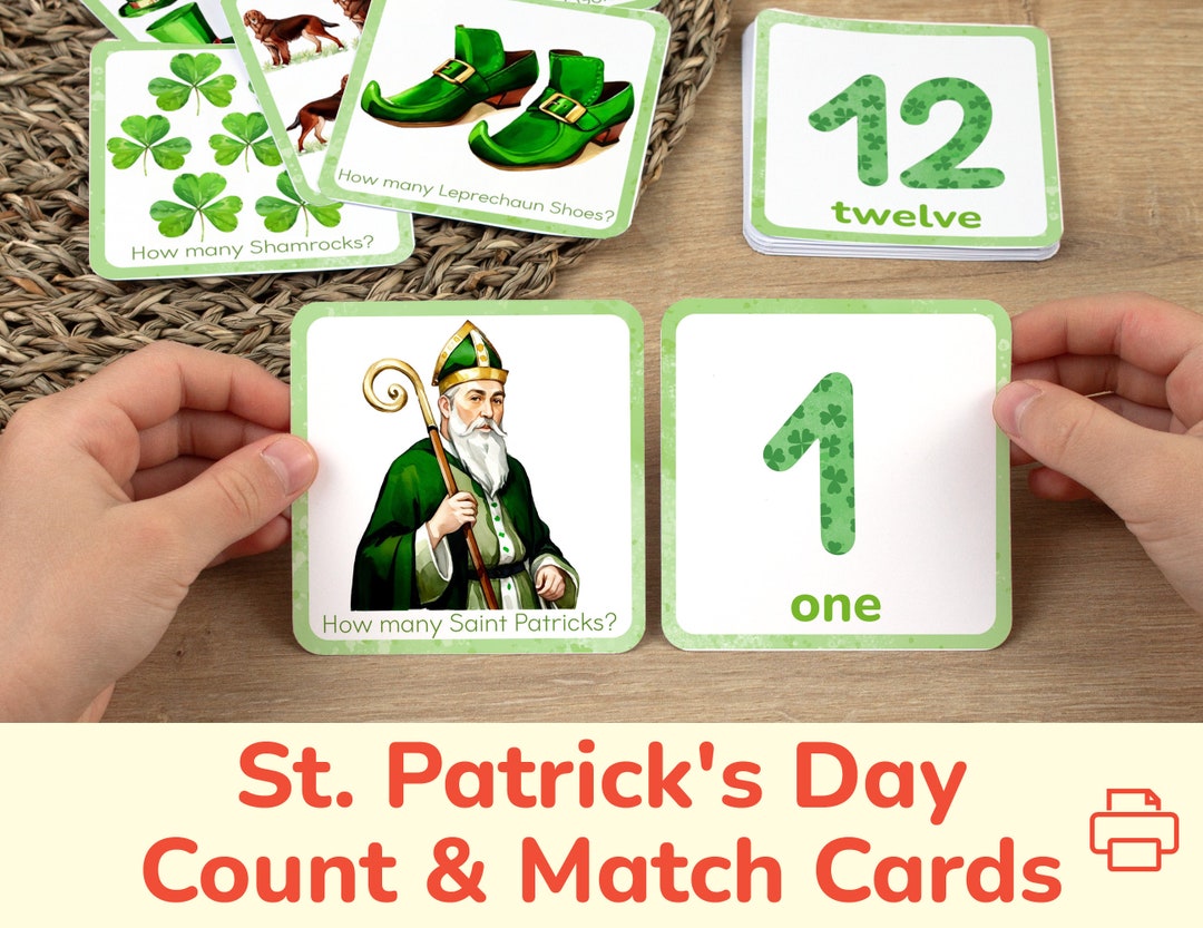 Saint Patrick's Day Counting Activity: Printable Matching Cards ...