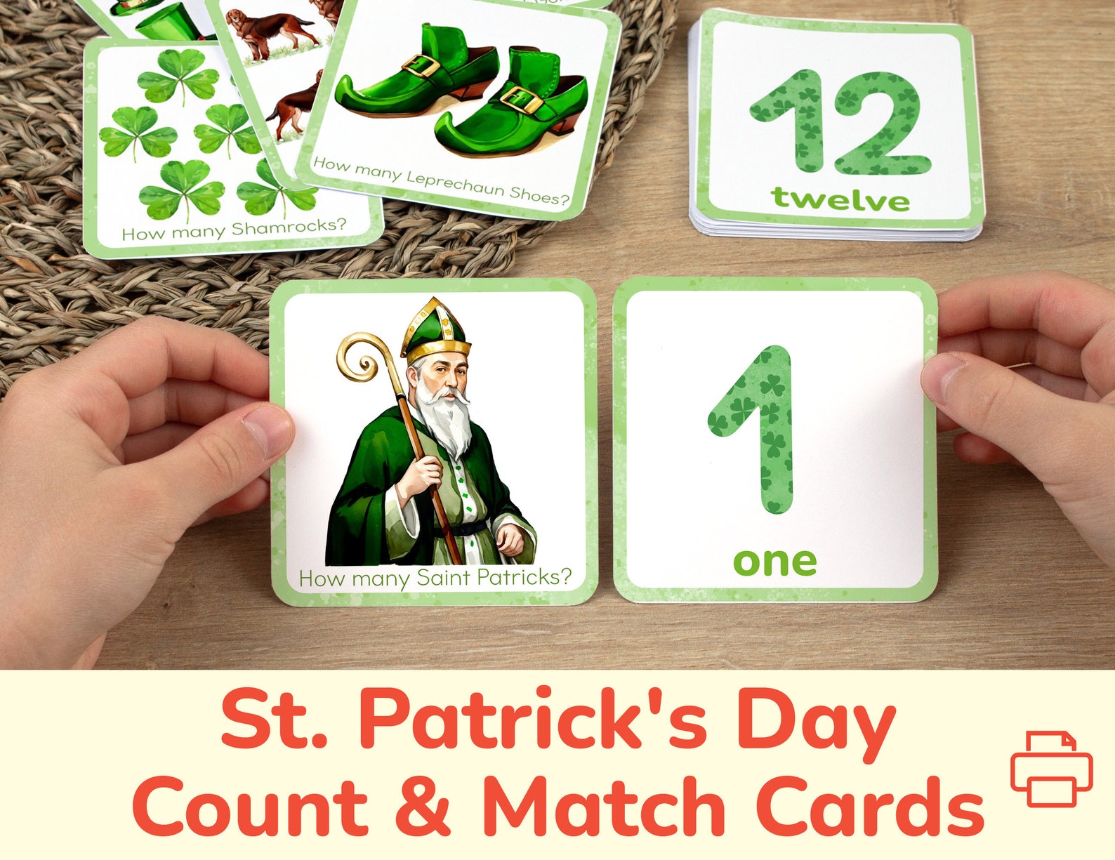 Saint Patrick's Day Counting Activity: Printable Matching Cards ...
