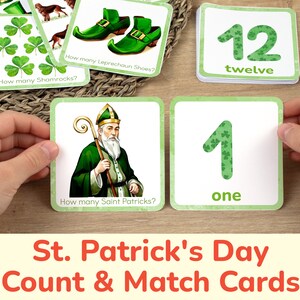 Saint Patrick's Day Counting Activity: Printable Matching Cards ...