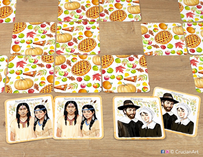 Thanksgiving Day Memory Game: Printable Toddler, Preschool ...