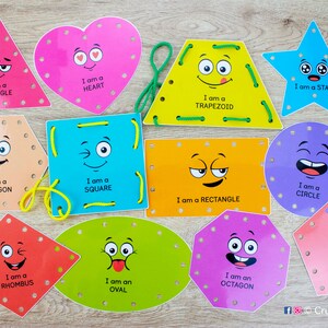 Shapes Printable Lacing Cards. Toddler and Preschool Fine | Etsy