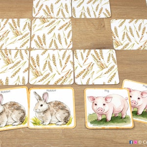 On the Farm Memory Game: Printable Matching Activity. Farm Animals ...