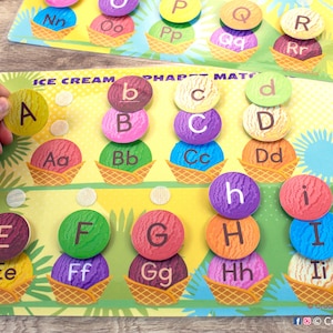 ICE CREAM Alphabet Matching Printable Activity for Toddler and ...