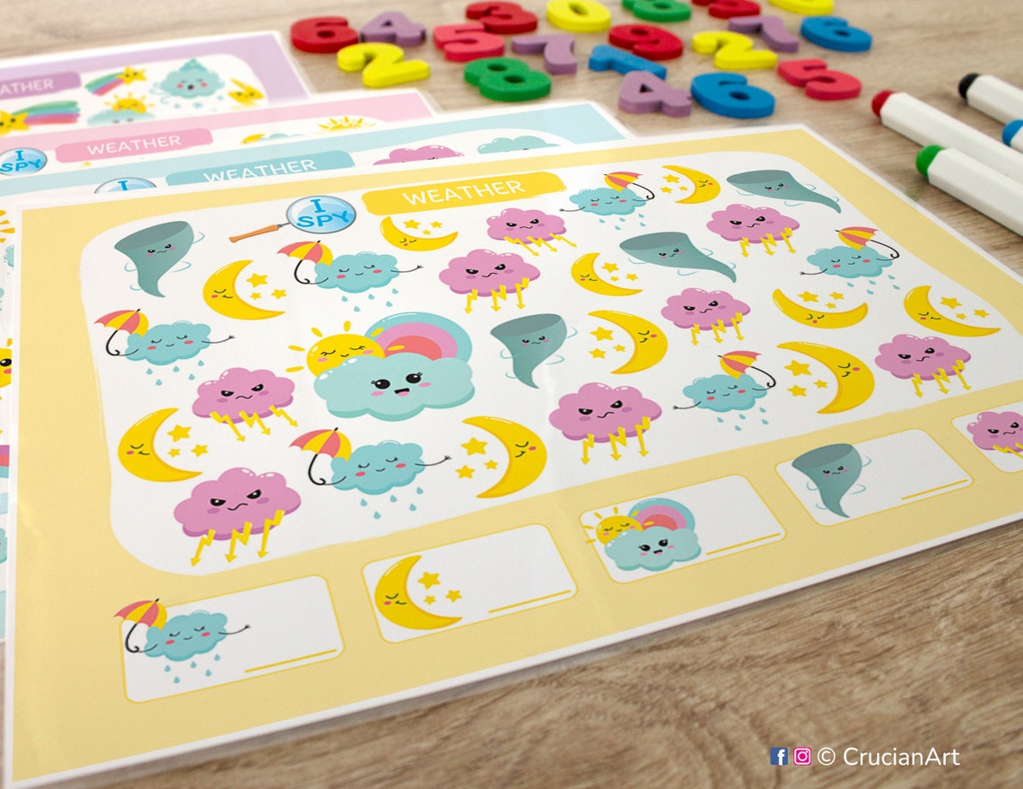 I Spy Weather Counting Activity. Printable I Spy Activity - Etsy