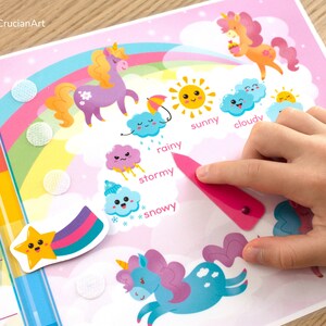 Rainbow Unicorn Weather Activity. Printable Learning Material ...