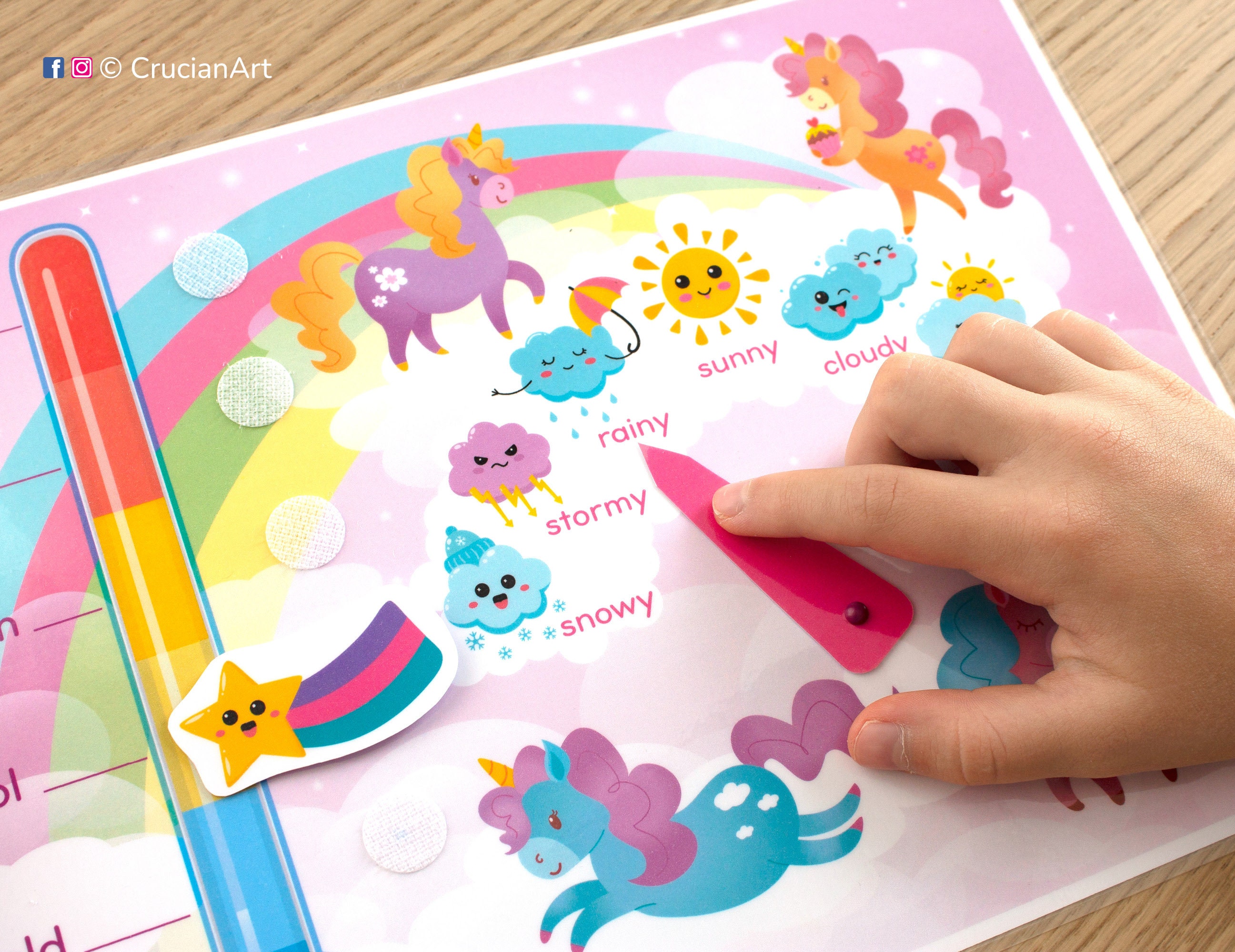 Rainbow Unicorn Weather Activity. Printable Learning Material. - Etsy