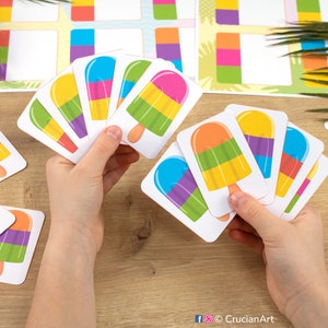 ICE CREAM Color Matching Printable Activity. Popsicle Colors Learning ...
