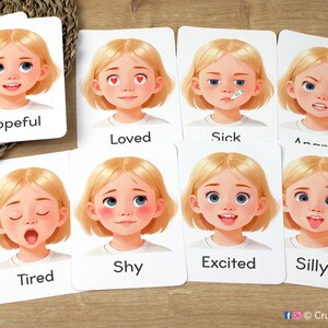Emotion Flash Cards. Printable Girly Flashcards: Explore Feelings ...