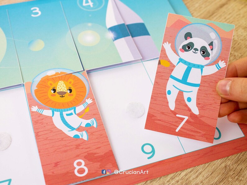 Space Theme Number Puzzle 1 20. Printable Preschool Activity | Etsy