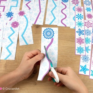 SNOWFLAKES Scissor Strips. Winter Unit Scissor Skills Activity ...