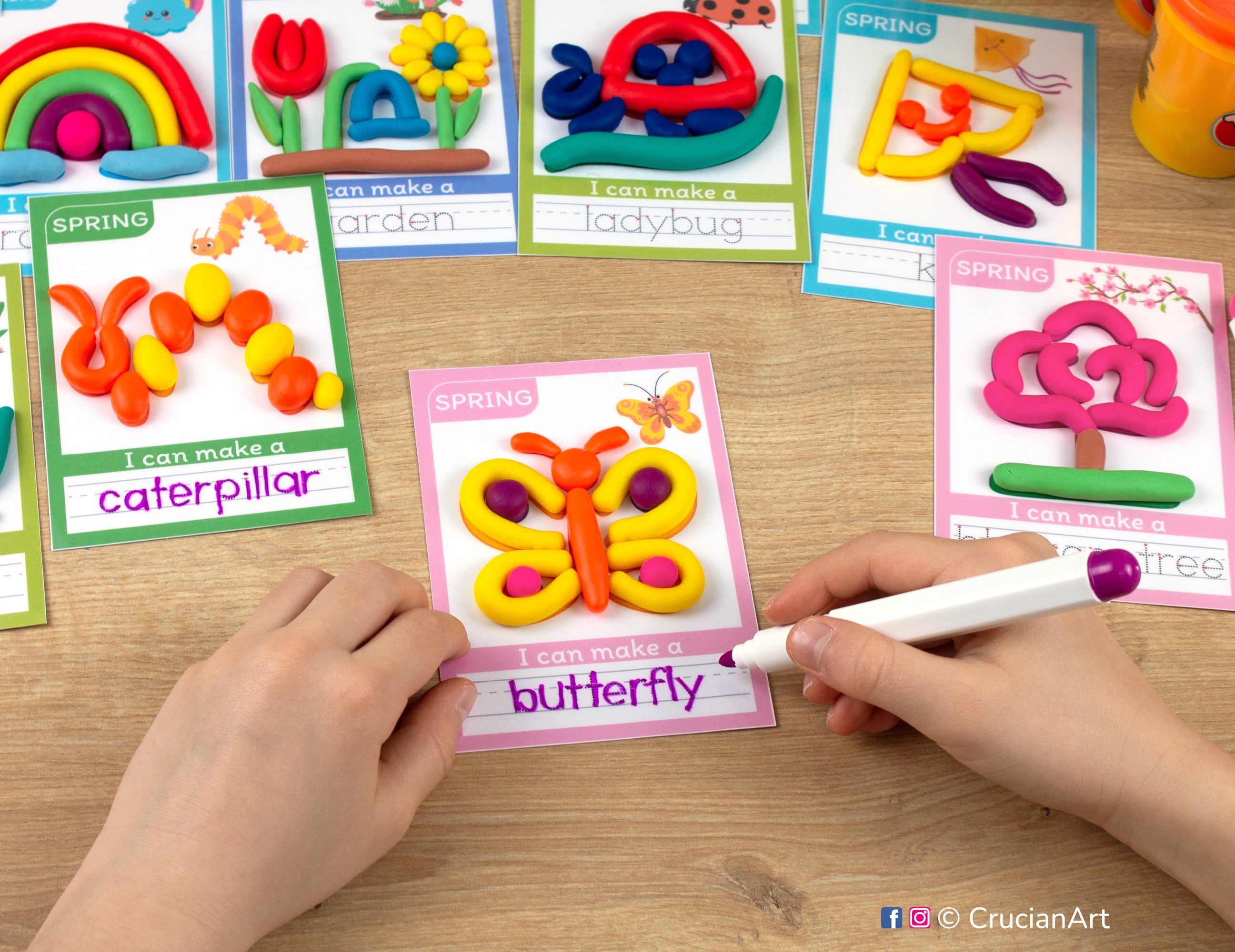 Spring Play Dough Mats. Printable Playdough Kid Activity. Toddler ...