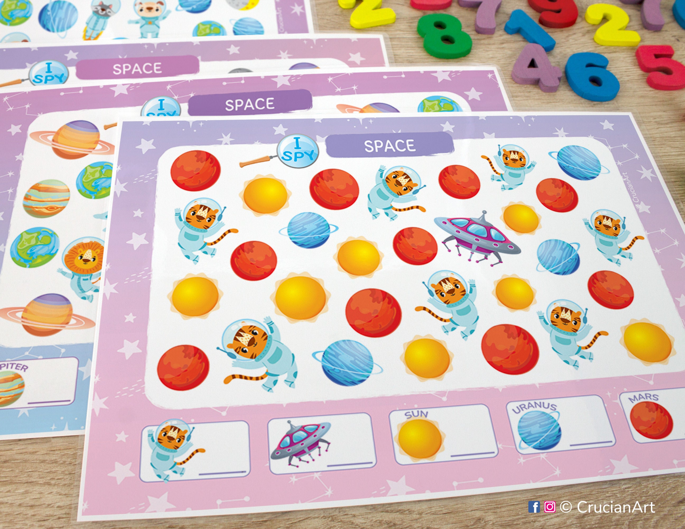 I Spy Space Counting Activity. Solar System Planets Printables - Etsy