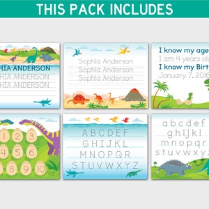 Custom Name Tracing Practice. Dinosaur Handwriting Trace Personalized ...