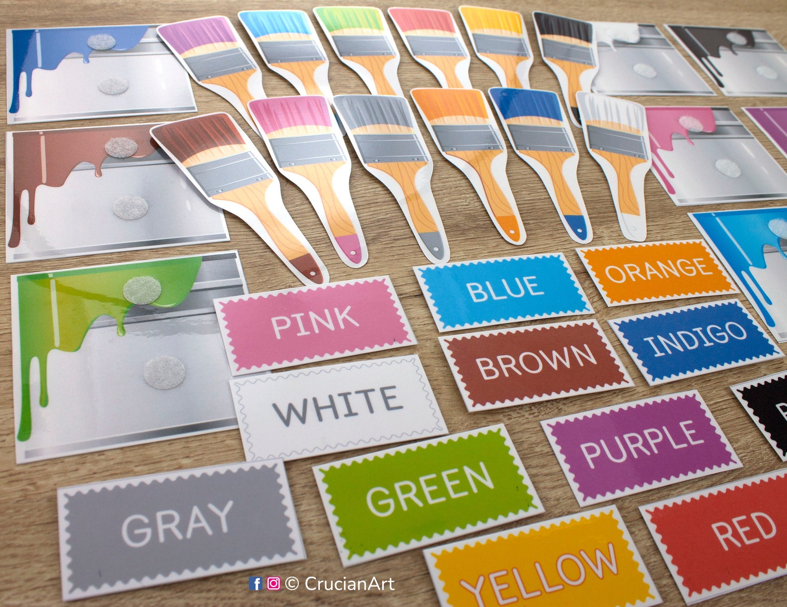 Paint Cans Colors Matching and Labeling Activity. Toddler and Preschool ...