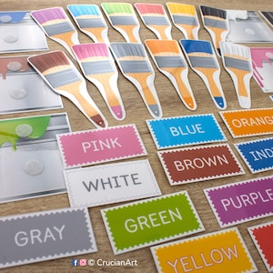 Paint Cans Colors Matching and Labeling Activity. Toddler and Preschool ...
