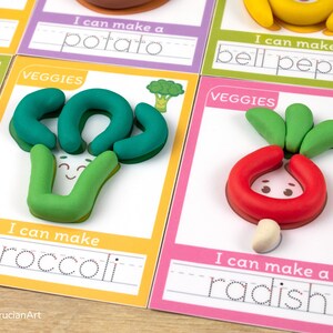 Vegetables Playdough Mats. Printable Toddler Preschool Educational ...