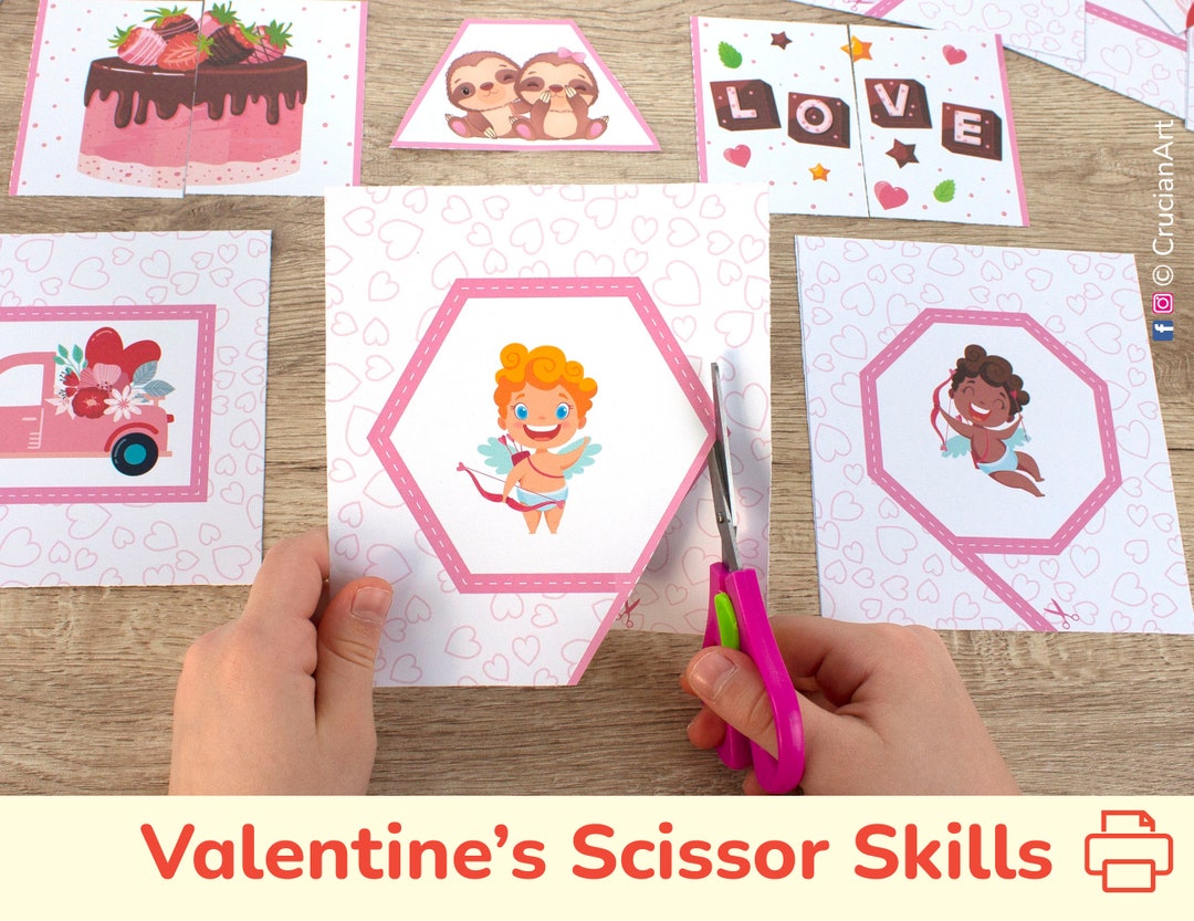 VALENTINE'S DAY Scissor Skills Activities. Printable Fine Motor ...