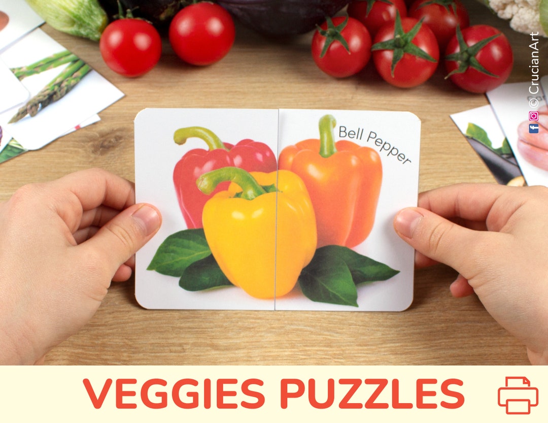 Vegetables Real Photo Puzzle Pairs: Printable Veggies Learning Activity ...