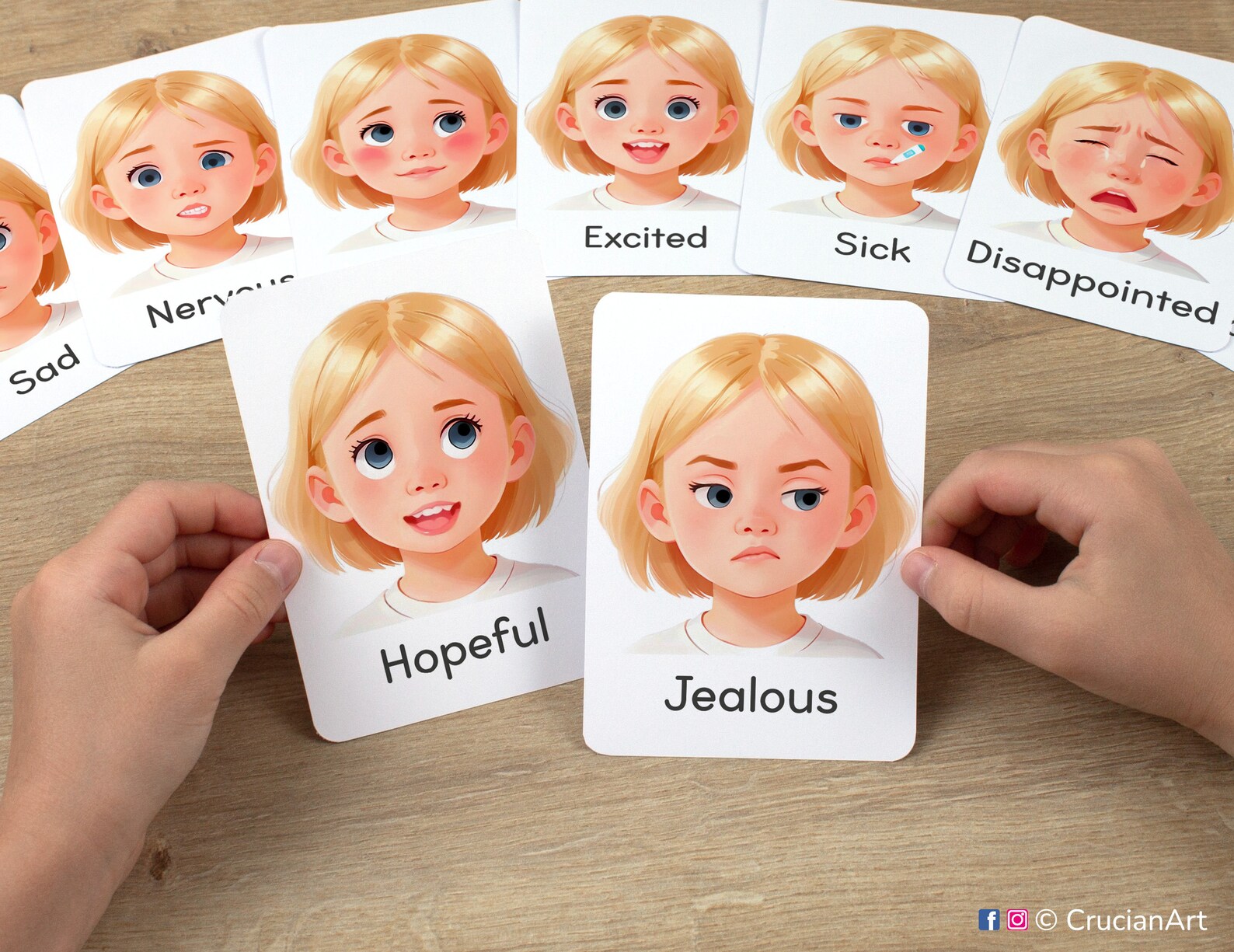 Emotion Flash Cards. Printable Girly Flashcards: Explore Feelings ...
