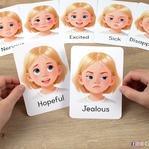 Emotion Flash Cards. Printable Girly Flashcards: Explore Feelings ...