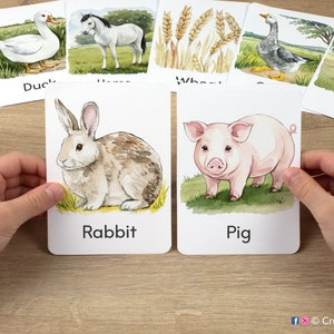 On the Farm Printable Flashcards: Farm Animals Flash Cards, Preschool ...