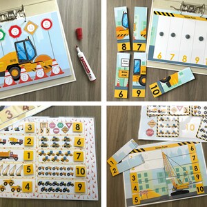 Construction Vehicles Numbers 1-10 & Counting Printable Busy Book ...