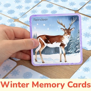 Winter Memory Game: Printable Toddler, Preschool, Kindergarten Matching ...