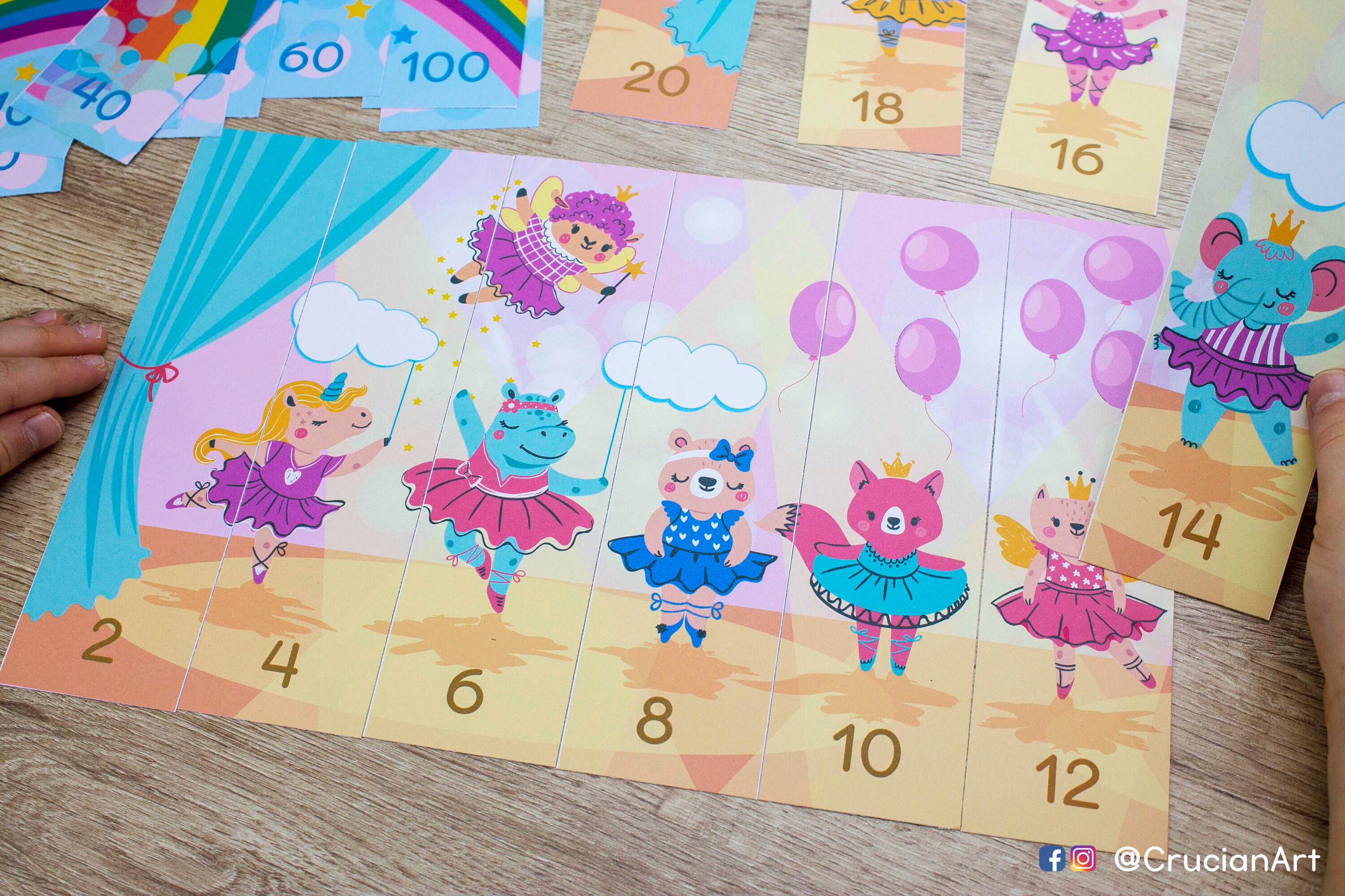 Skip Count by 2s 5s 10s. Printable Number Skip Count Puzzle - Etsy