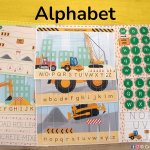 Construction Trucks and Vehicles Busy Book Bundle: Printable Toddler ...