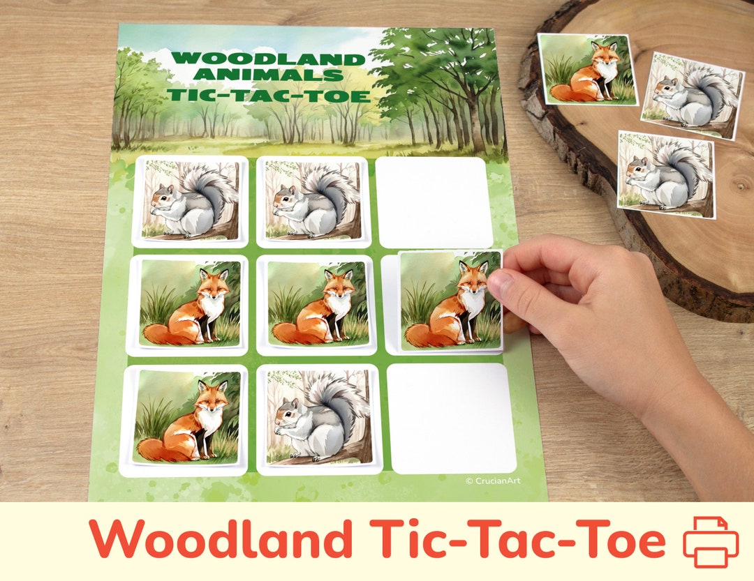 Woodland Animals Tic-tac-toe Game: Preschool, Kindergarten Printable ...