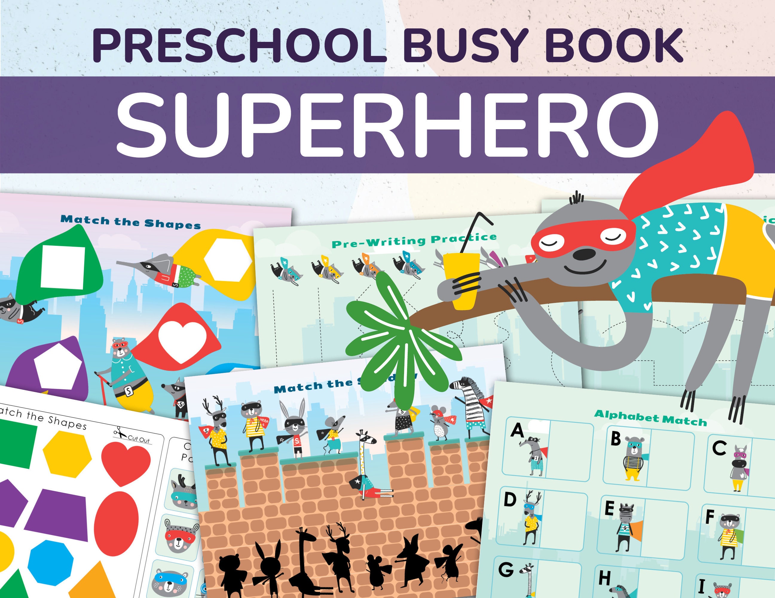 Superhero Preschool Busy Book. Printable Super Hero Learning Binder. - Etsy