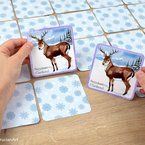 Polar Animals Memory Game: Printable Toddler Preschool Kindergarten ...