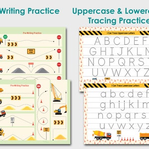 Construction Trucks Alphabet Busy Book. Printable Vehicles Abcs ...