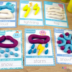Weather Play Dough Mats. Printable Playdough Activity. Toddler ...