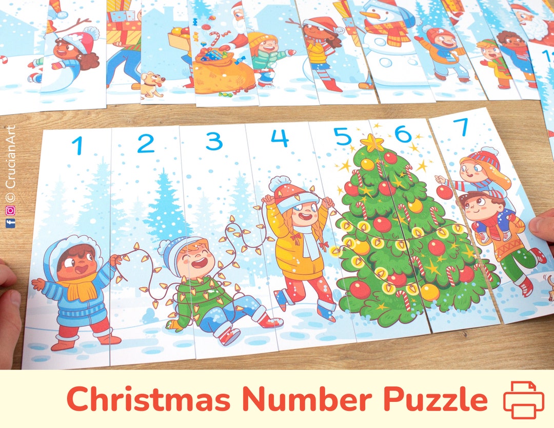 Christmas Number Puzzle 1-20. Winter Numbers Sequence Activity ...